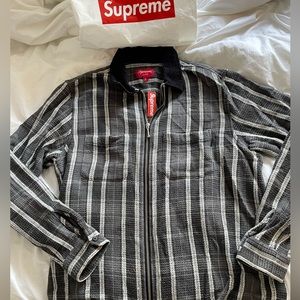 Supreme | Jackets & Coats | Limited Supreme Black Plaid Zip Up Thermal ...